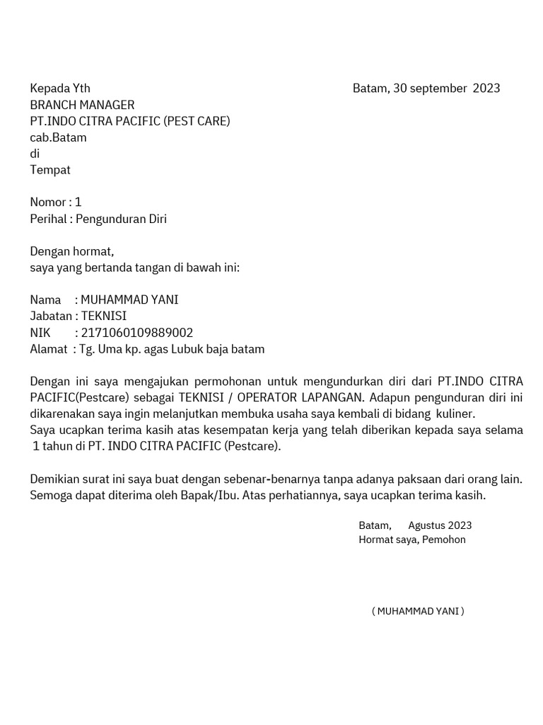 Surat Resign Simple atau Sederhana.pdf_20230828_155307_0000 | PDF