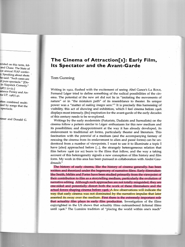 The Cinema of Attractions. Early Film, Its Spectator Anf The Avant ...