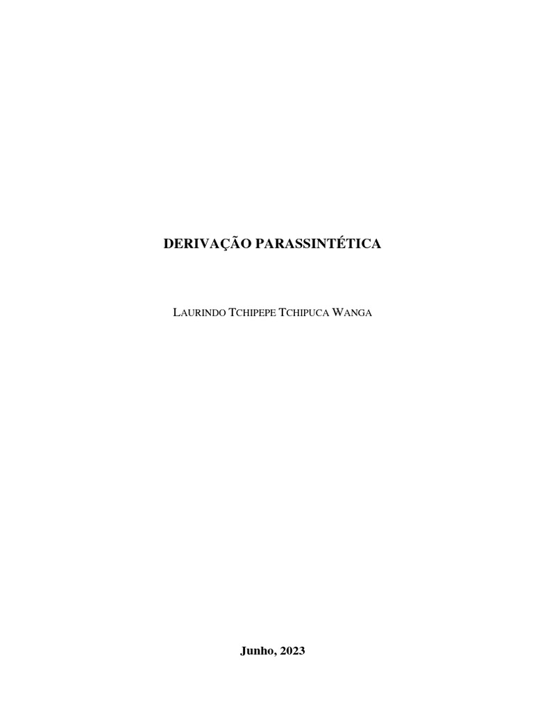 Derivação Parassintética | PDF