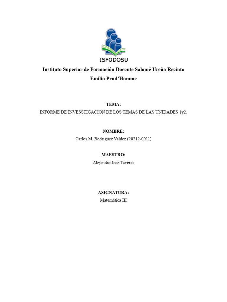 Informe de Matemática 3 | PDF