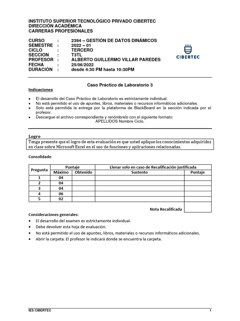 CL3 2394 - Gestión de Datos Dinámicos | PDF