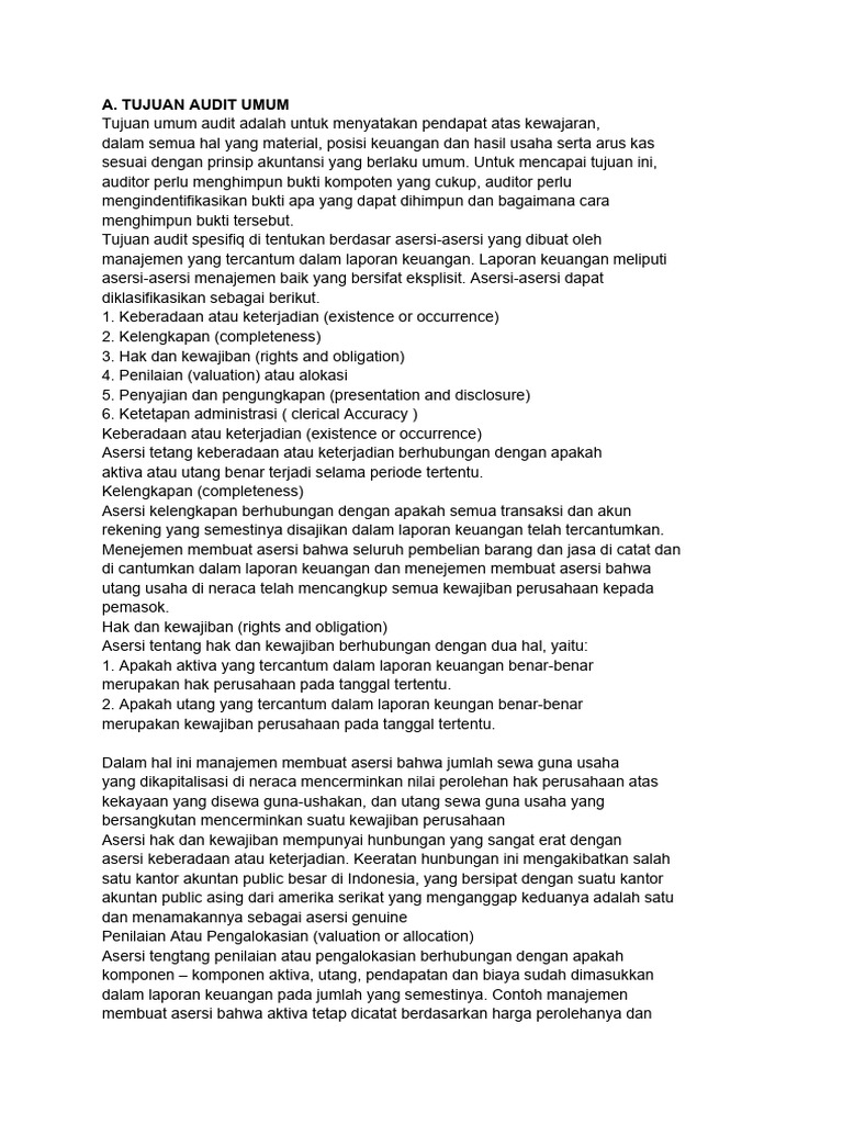 File Tujuan Dan Bukti Audit | PDF