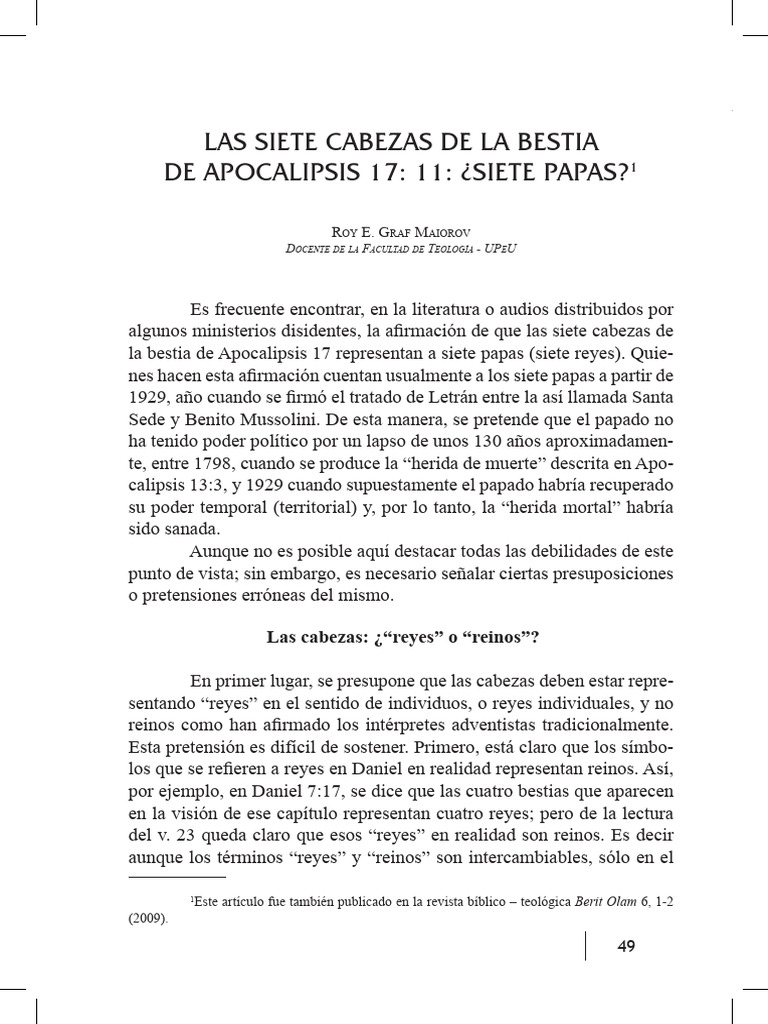 Las Siete Cabezas de La Bestia de Apocal | PDF