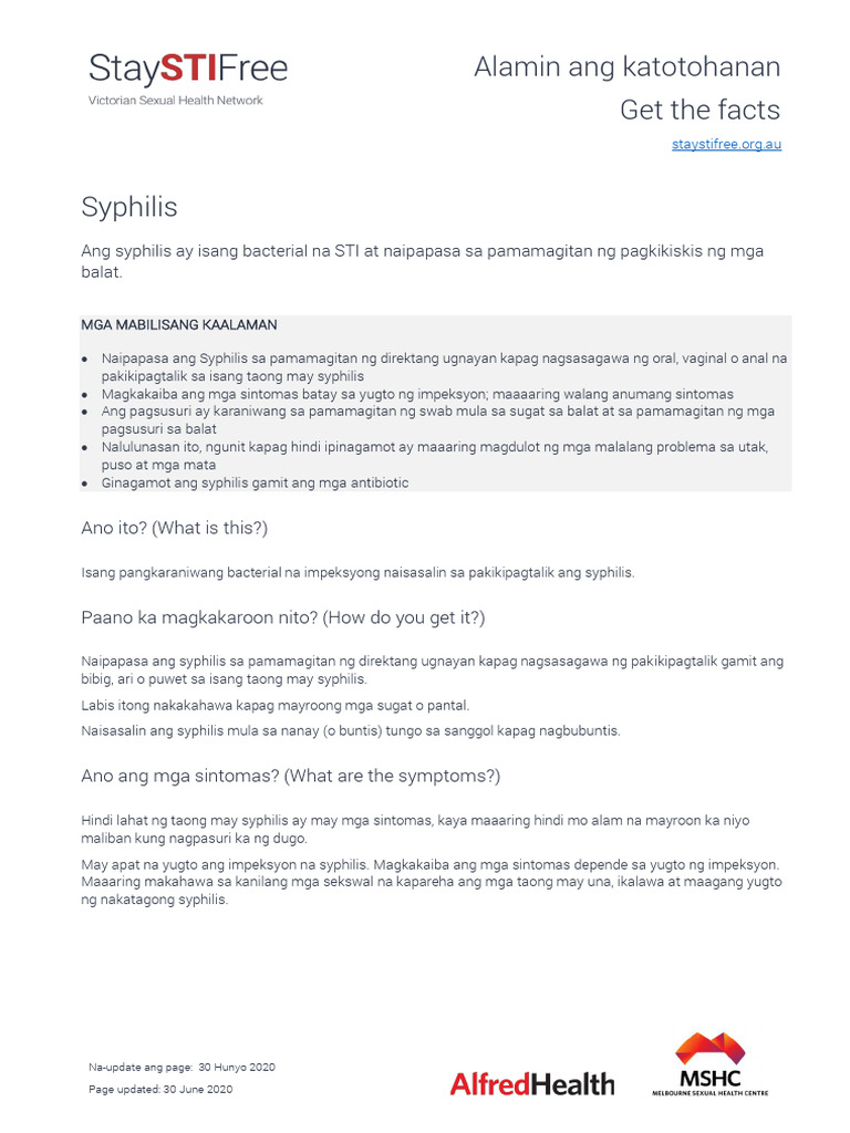 Syphilis (Filipino) | PDF