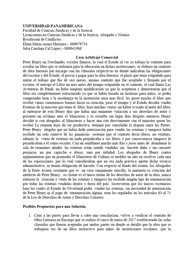 Caso Arbitraje Comercial | PDF