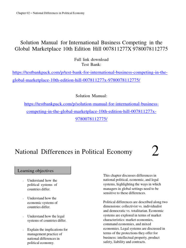 Solution Manual For International Business Competing in The Global ...