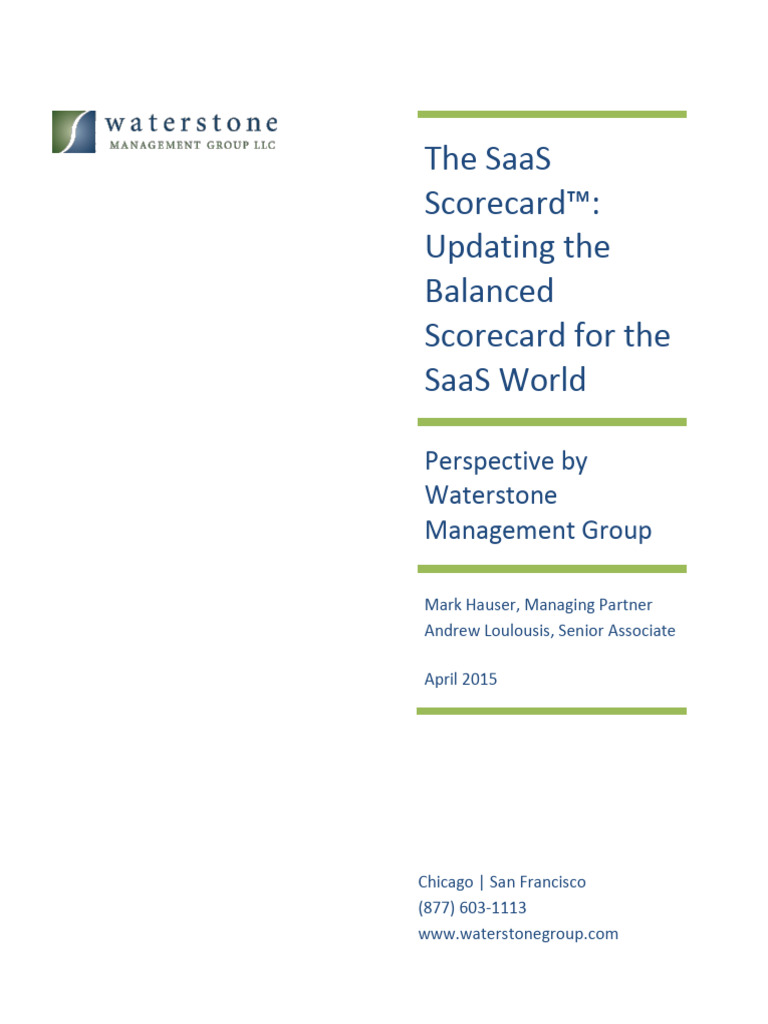 The SaaS Scorecard - Updating The Balanced Scorecard For The SaaS World ...