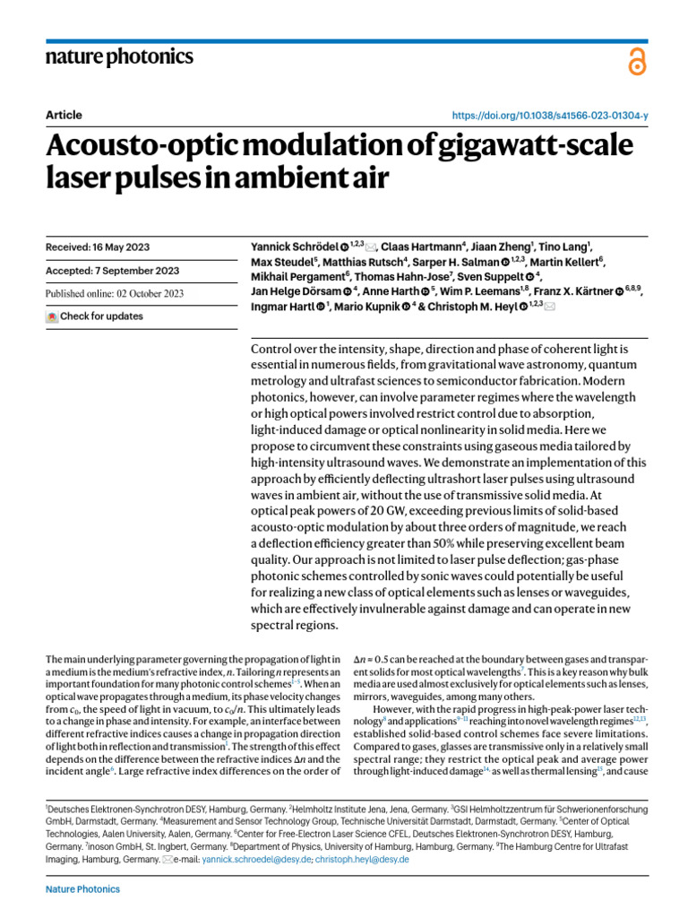 Acousto-Optic Modulation of Laser | PDF