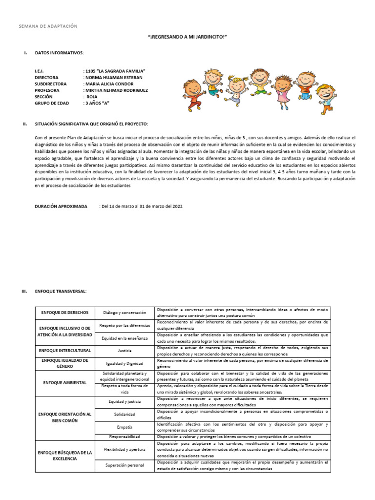 Semana de Adaptacion | PDF