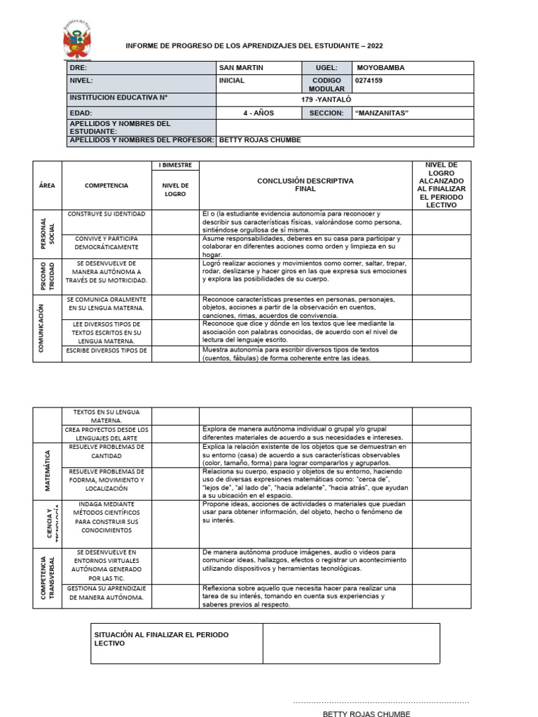 Informe de Progreso Rocío 2021 Final | PDF