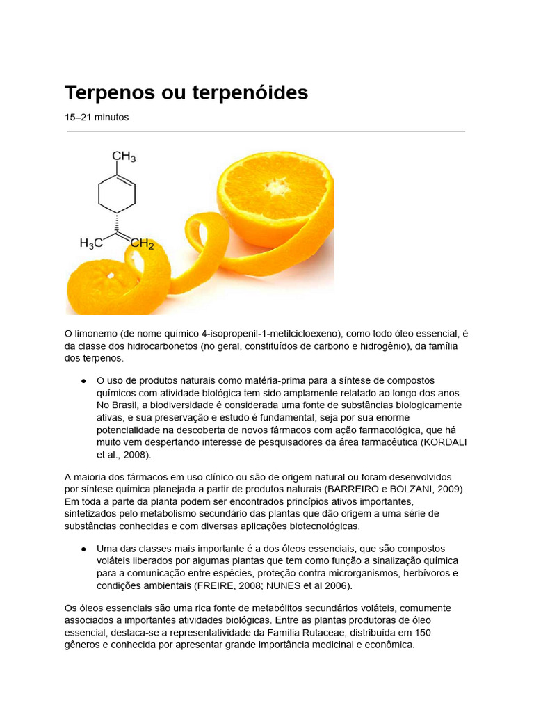 Terpenos Ou Terpenóides Pdf