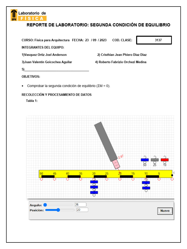 Reporte Lab Fisiarq s06 Grupo 03 | PDF