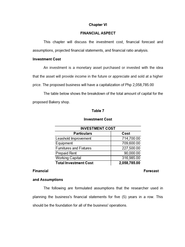 Bakery Financial Feasibility Analysis | PDF