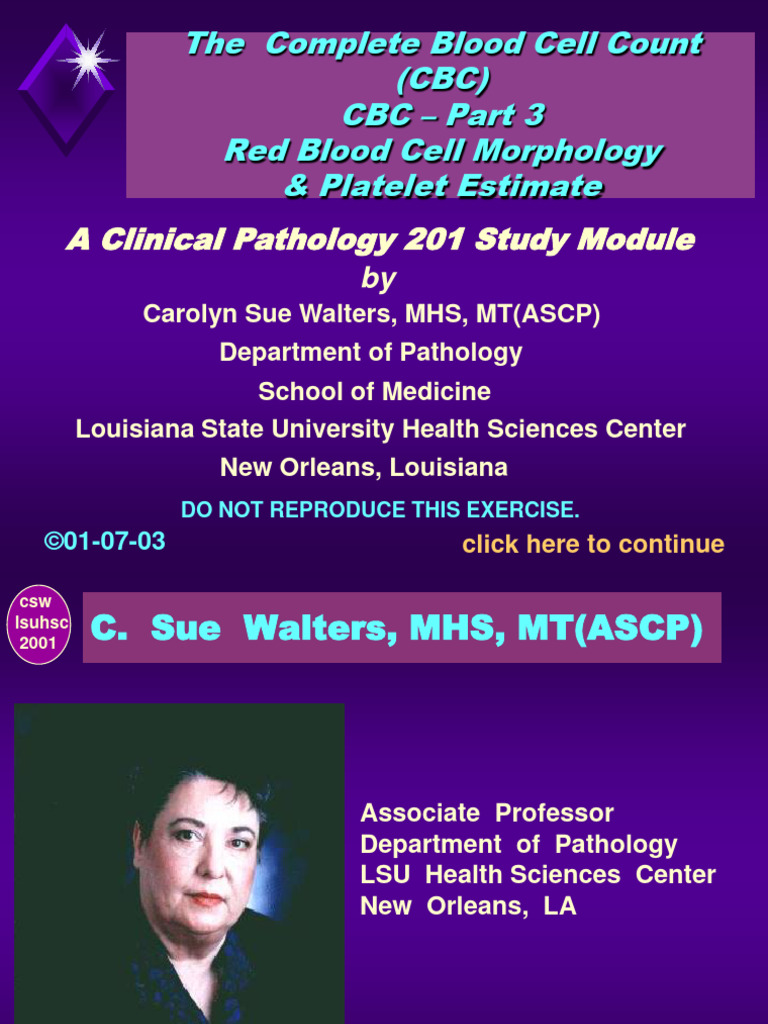 CBC Part 3 - RBC Morphology & Platelets | PDF