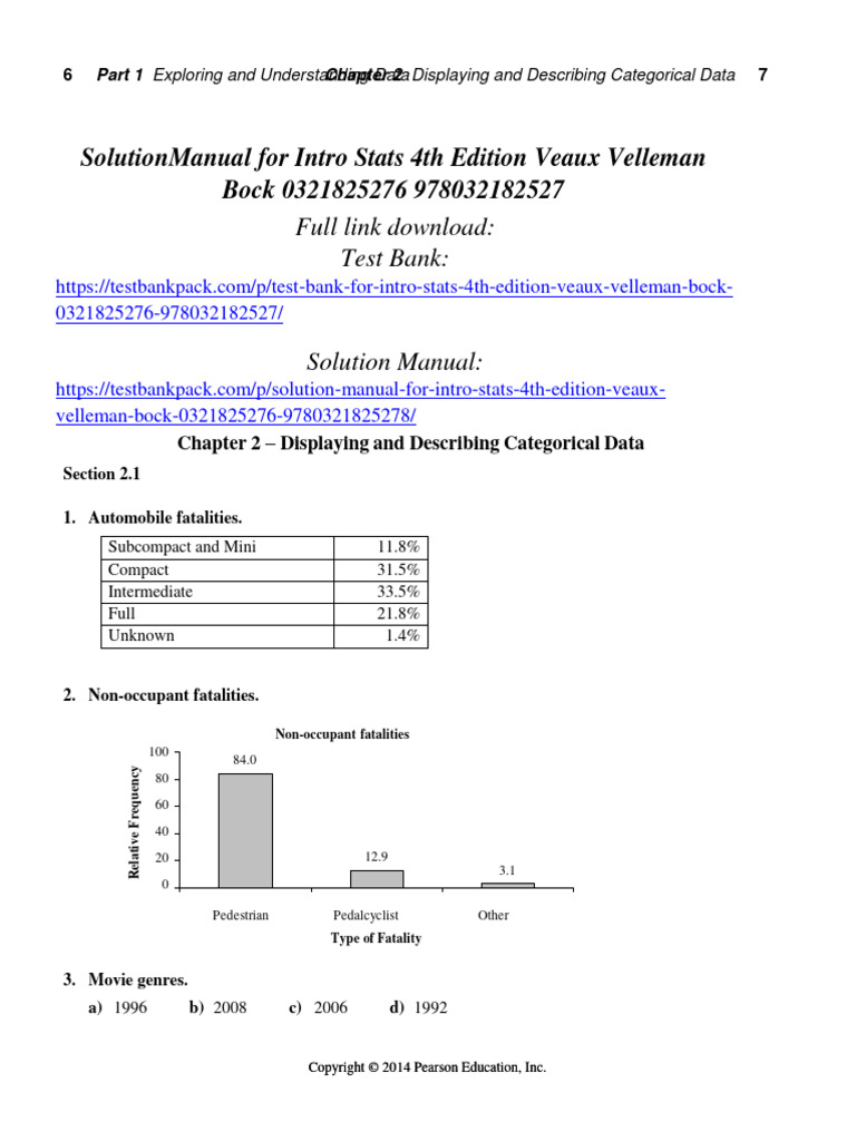 Solution Manual For Intro Stats 4th Edition Veaux Velleman Bock ...