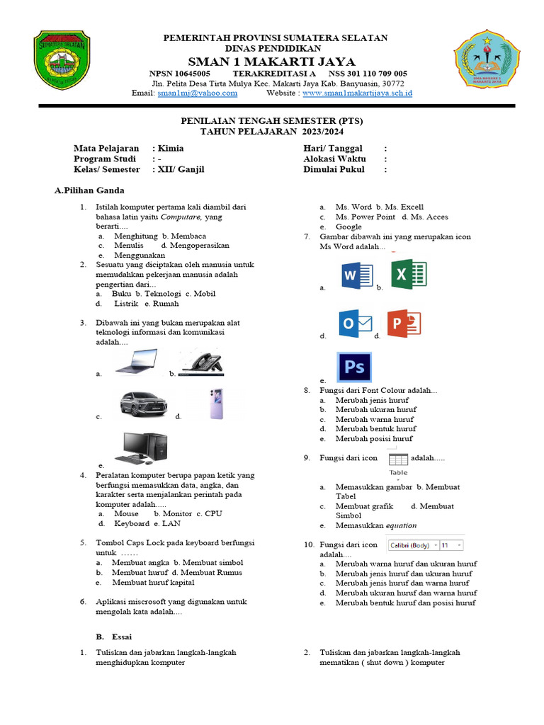 Soal Informatika Pdf