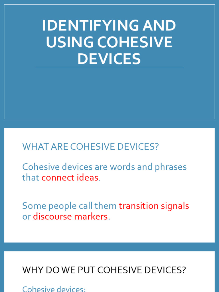 Cohesive Devices | PDF