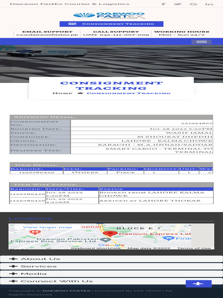 Daewoo FastEx Cargo Service | PDF