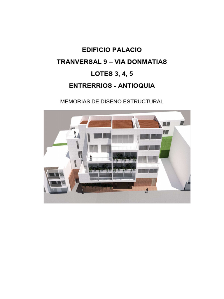 Memorias - Edificio Palacio Entrerrios, Ant | PDF