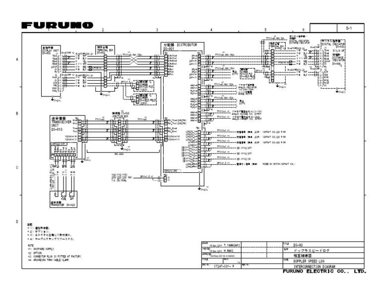Furuno Speed Log DS-80 - Sensor Cabling Diagram | PDF