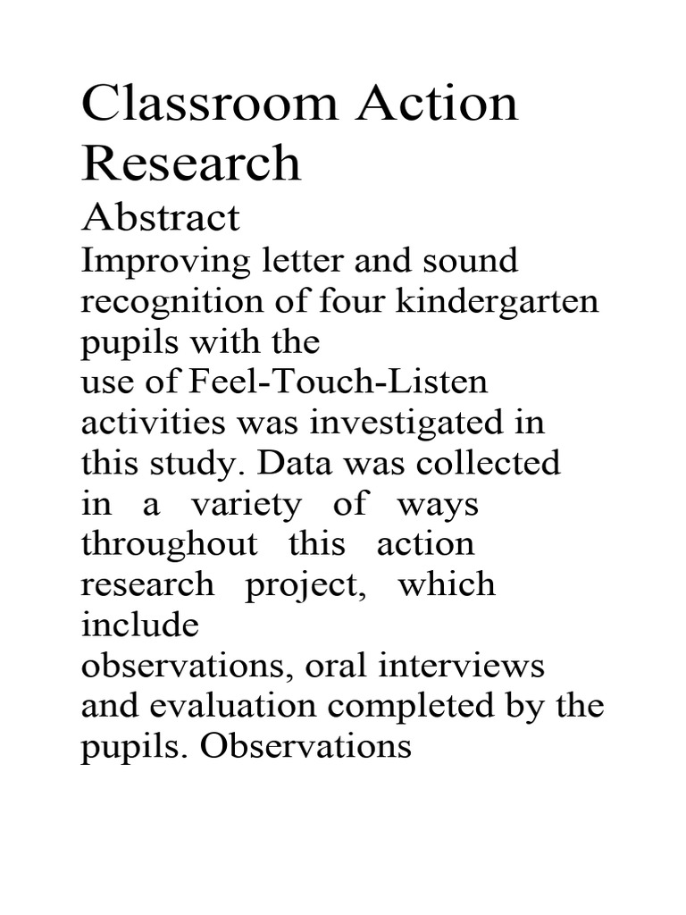 Classroom Action Research | PDF | Literacy | Neuroscience