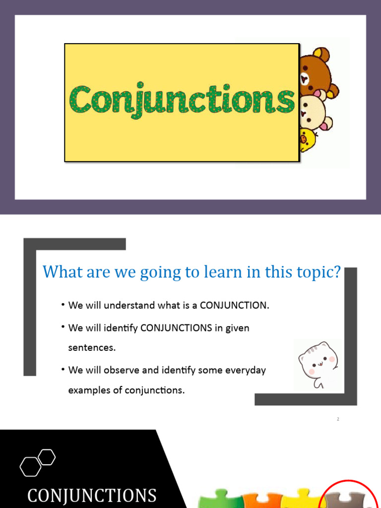 Class 3 Grammar - Conjunctions Introduction | PDF