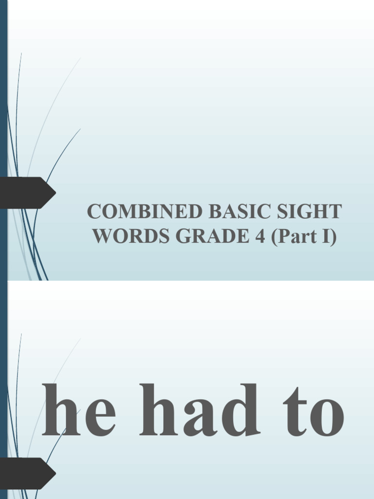 Combined Basic Sight Words Grade 3 & 4 (Part I) | PDF