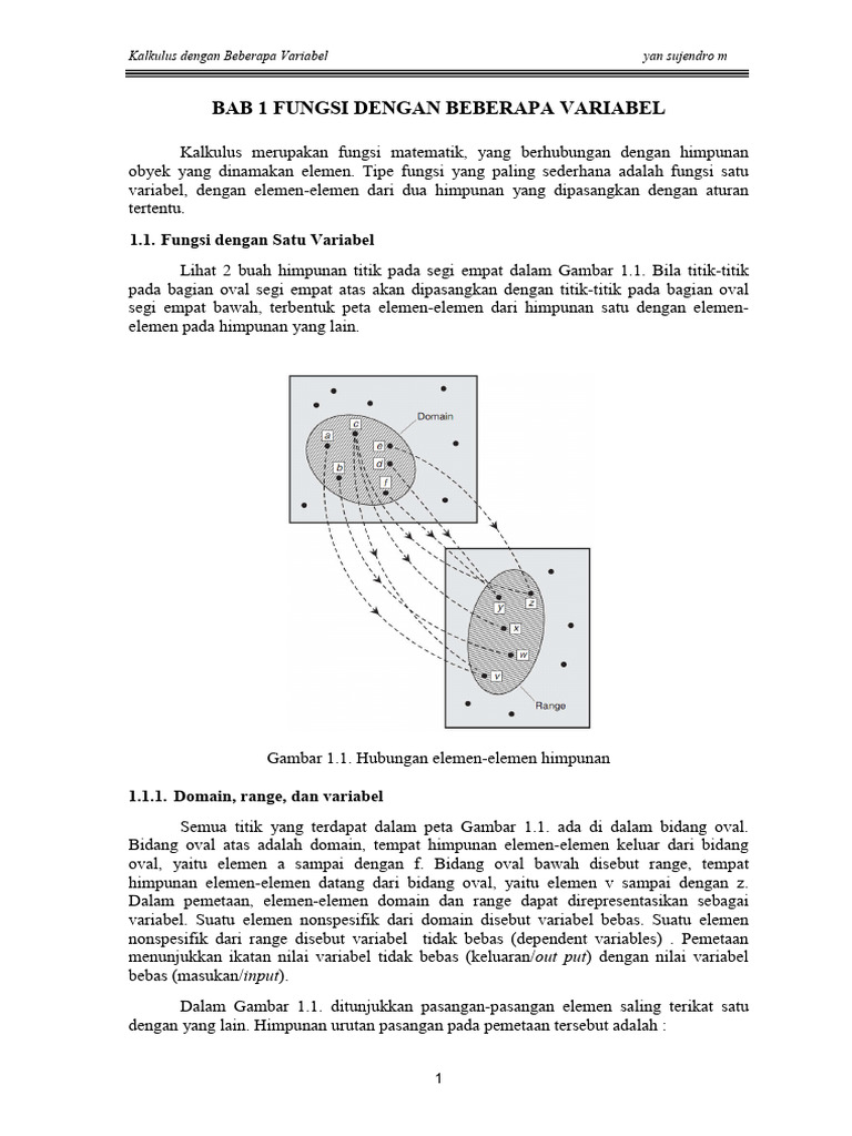 BAB 1 Fungsi Dengan Beberapa Variabel | PDF