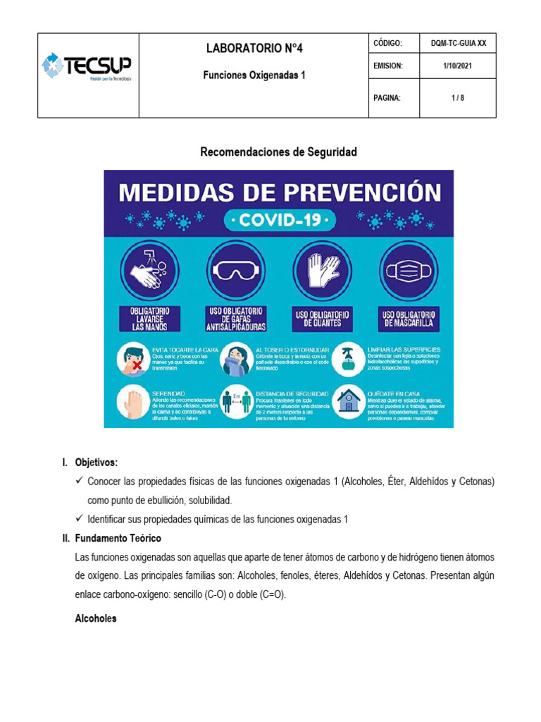 Guía de Laboratorio 4. Funciones Oxigenasa 1 | PDF