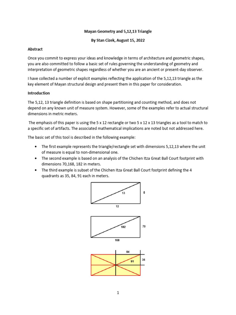 Mayan Geometry and 5 12 13 Triangle | PDF | Geometry | Shape
