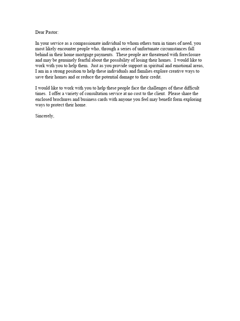 Dear (Pastor) | PDF