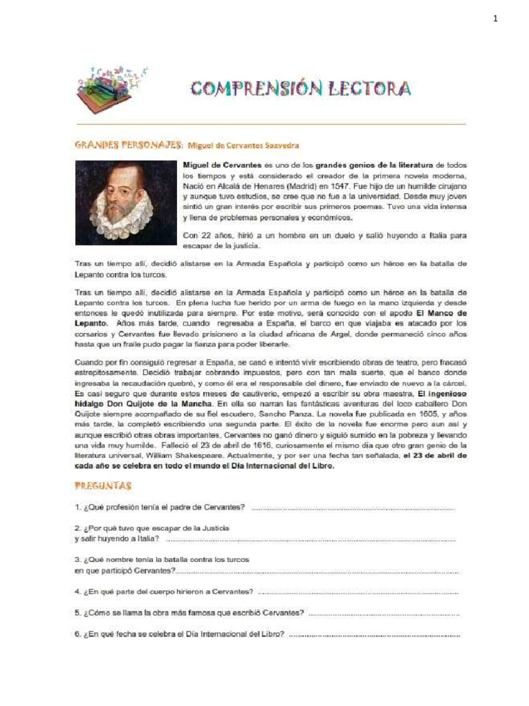 Comprension de Lectura 7° y 8° Año | PDF