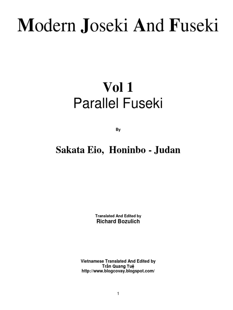 Modern Joseki and Fuseki 1 - Sakata Eio | PDF
