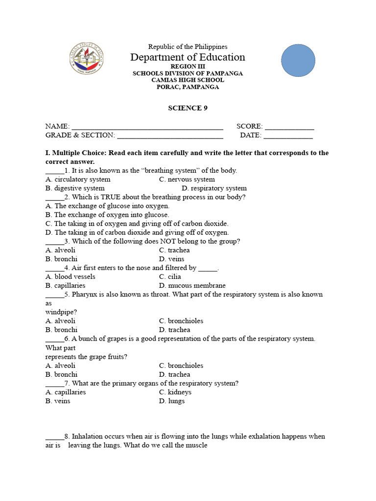 Science 9 Summative Test Q1 | PDF