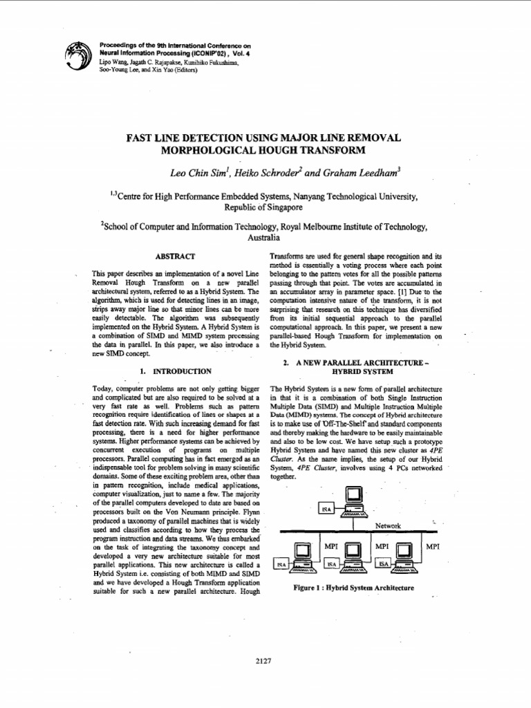 Fast Line Detection Using Major Line Removal Morphological Hough | PDF Fast Line Detection Using Major Line Removal Morphological Hough | PDF