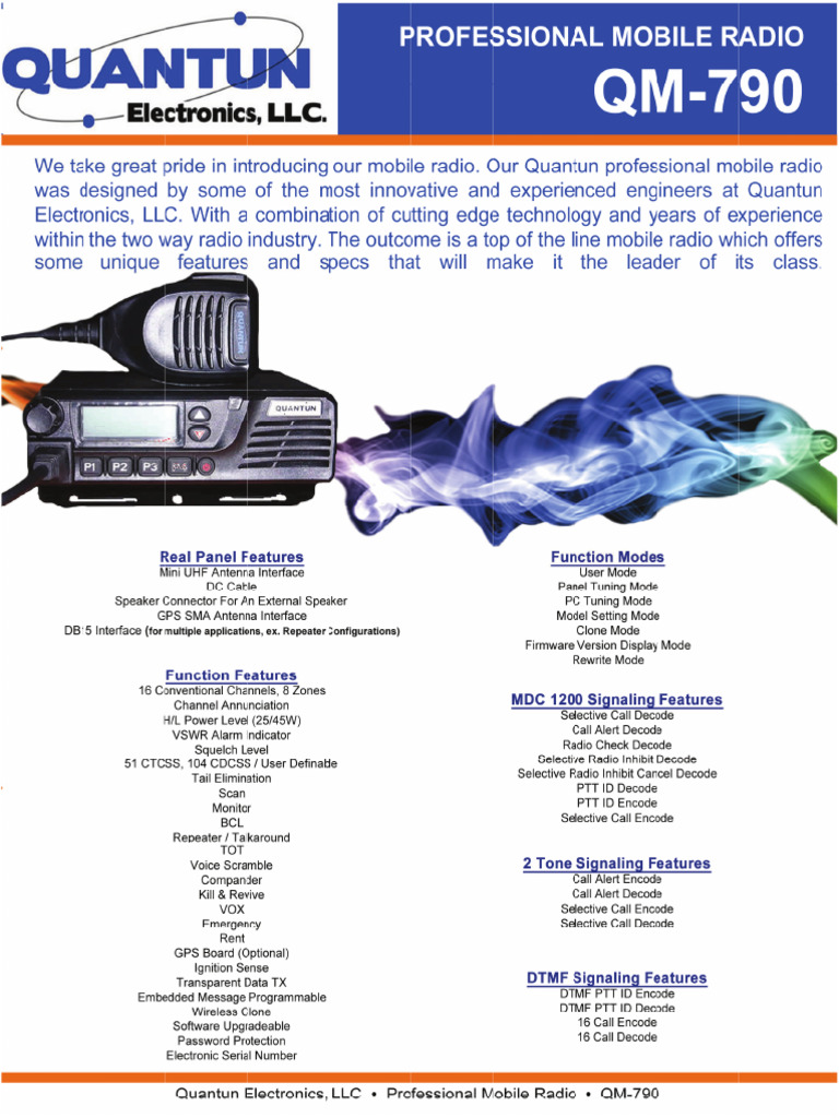 QM-790 Mobile Radio Specs | PDF