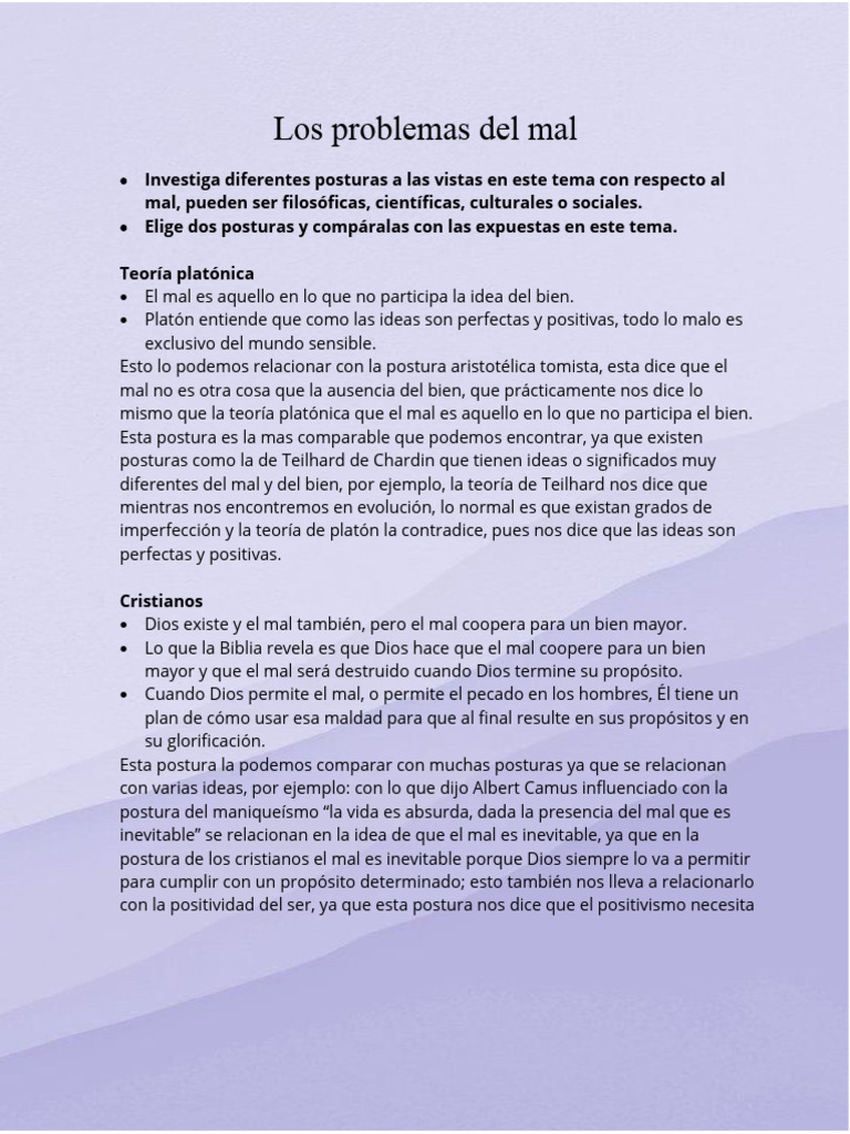 Perspectivas sobre el mal y la maldad | PDF