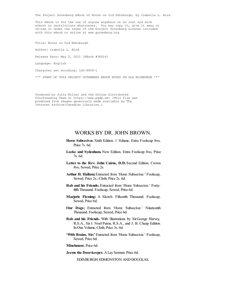 Notes On Old Edinburgh - PDF Room | PDF