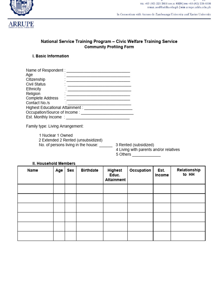 Sample CommProfiling For NSTP | PDF | Social Science