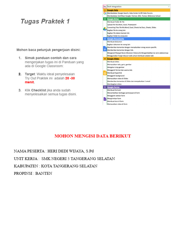 TUGAS PRAKTEK Hari Kesatu | PDF