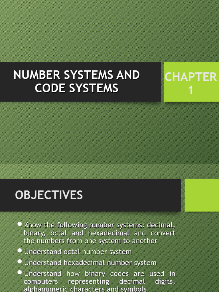 Chapter 1 Number Systems And Code Systems Pdf 
