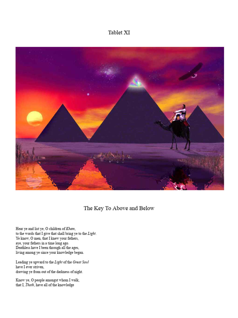 The Emerald Tablets of Thoth Tablet XI - The Key To Above and Below ...