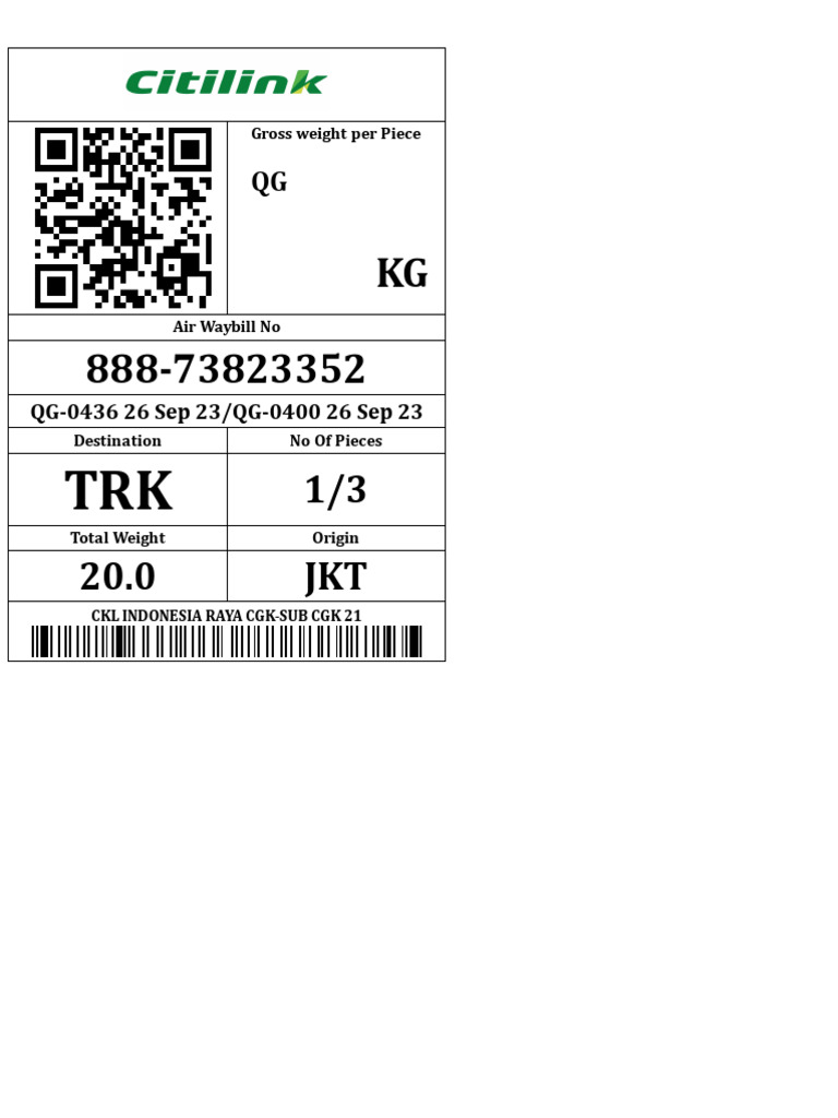 AWB Label TRK BATCH1 AA | PDF