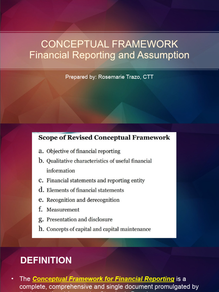 Lesson 2 Conceptual Framework For Financial Accounting, Assumption ...