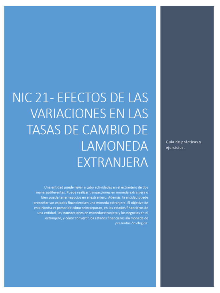 Prácticas NIC 21 | PDF