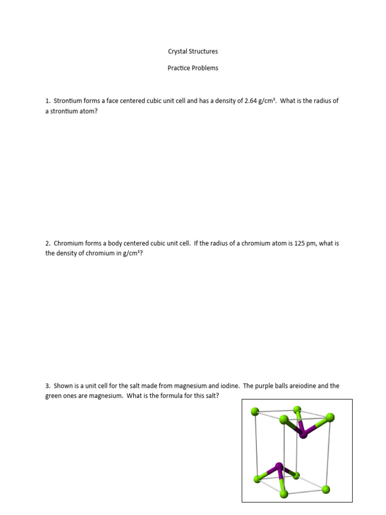 Latihan 1-Crystal Structure Problem | PDF