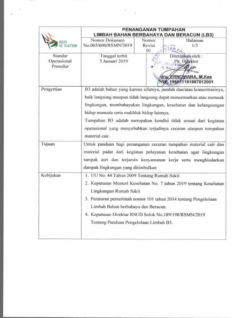 Sop Tumpahan B3 | PDF