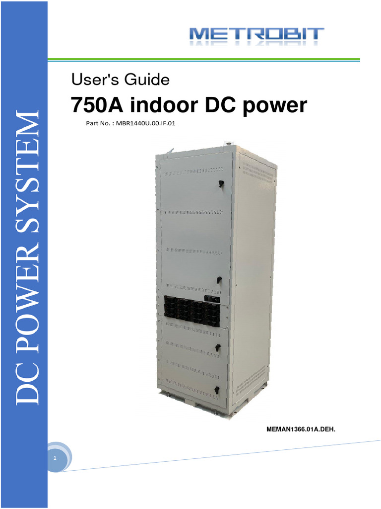User Manual 750A Indoor DC Power Rev.01 | PDF