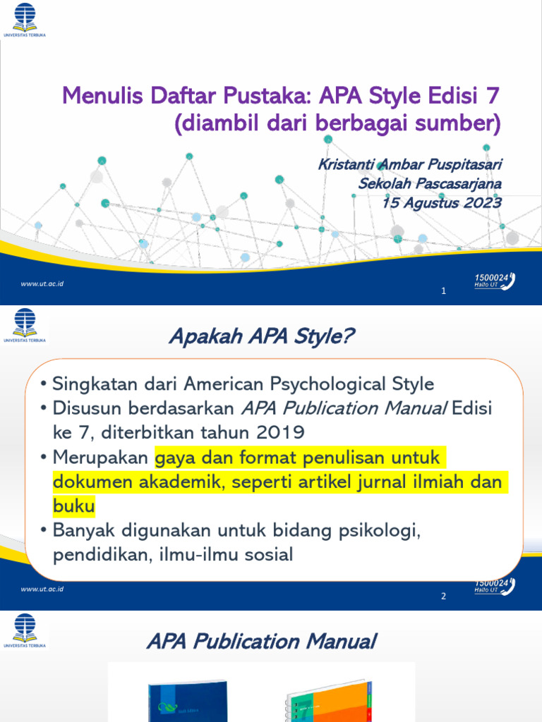 Panduan Sitasi APA Style Edisi 7 | PDF