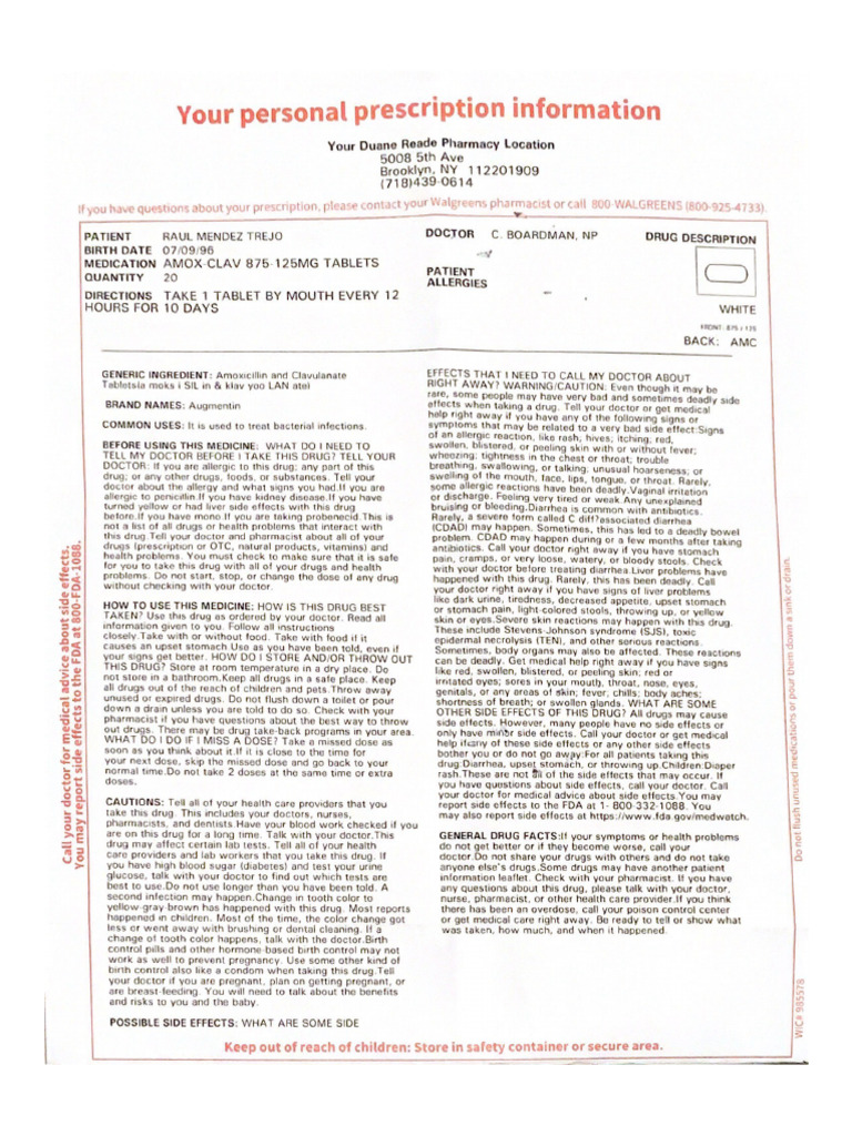 Your Personal Prescription Information | PDF
